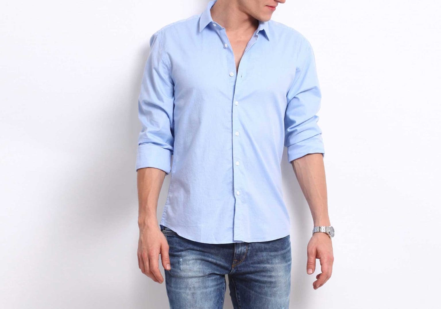 Mens Casual Light Blue Shirt - Michael Tailors